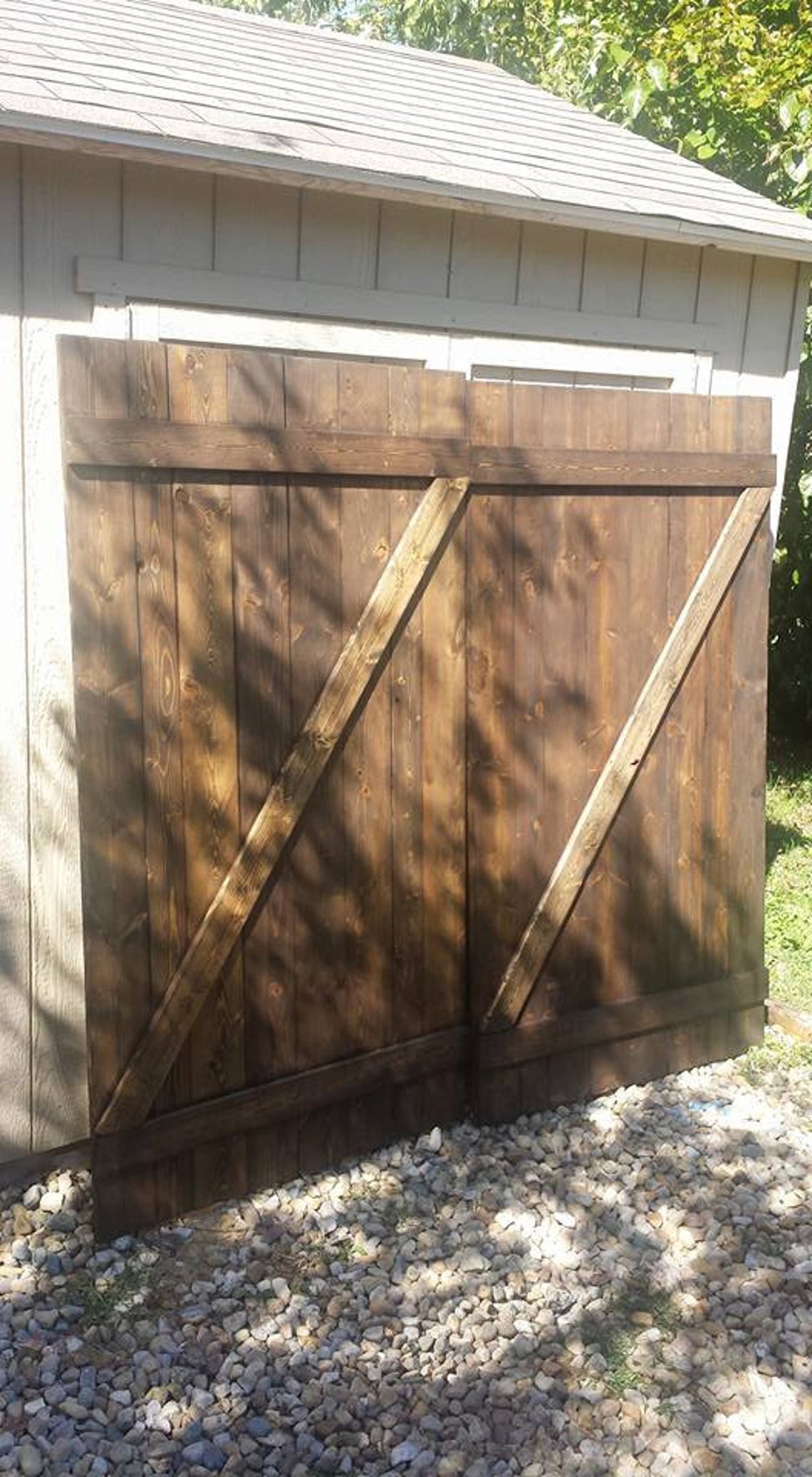 RUSTIC BARN DOORS Two Extra Large Dark Walnut 40x72 Reclaimed | Etsy