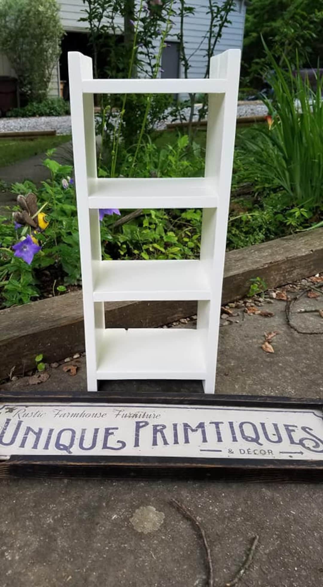 RUSTIC FARMHOUSE LADDER Bookcase Farm House Shelving Reclaimed Wood ...