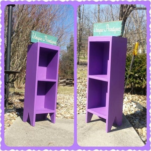 Small PURPLE Book Shelf Bookcase CD Movie Rack Multi Functional Lamp ...