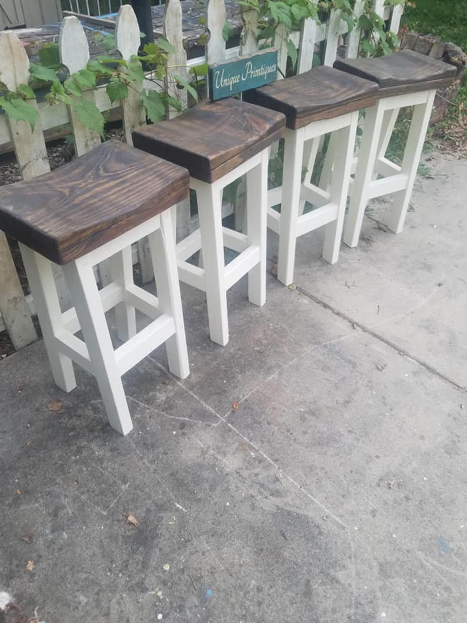 FARMHOUSE BAR STOOLS Lot of Four Rustic Farm House Kitchen - Etsy