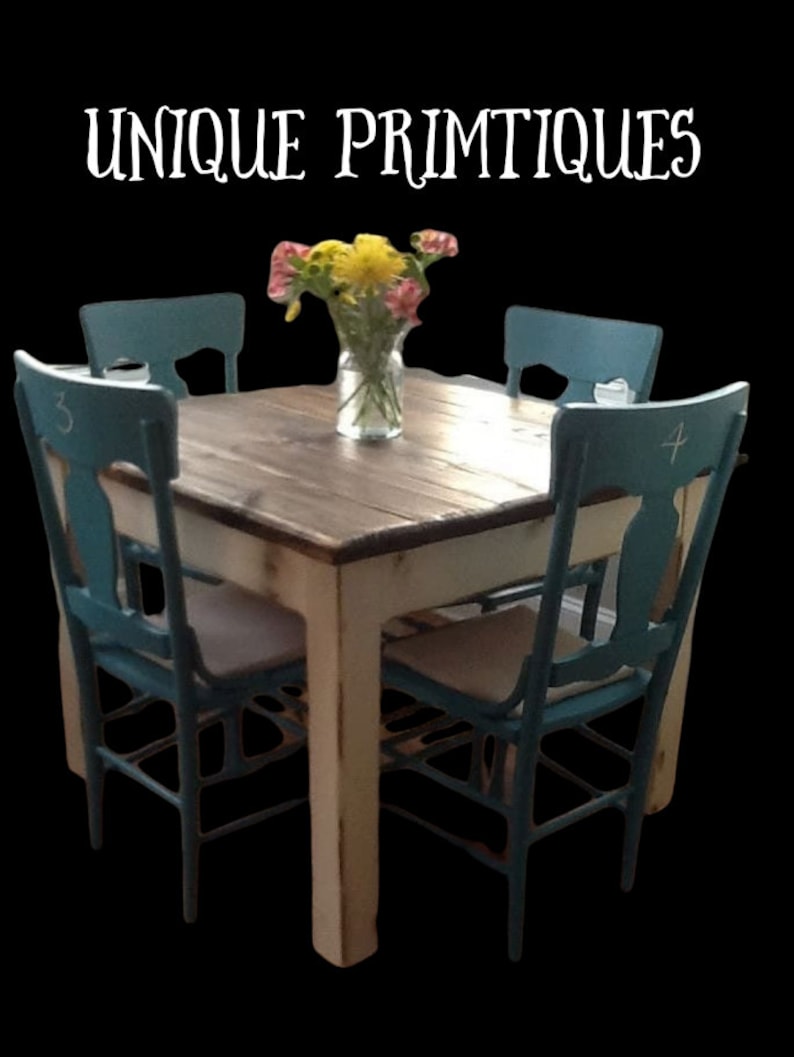 RUSTIC FARMHOUSE TABLE Small Kitchen Dining Farm House Reclaimed Wood ...
