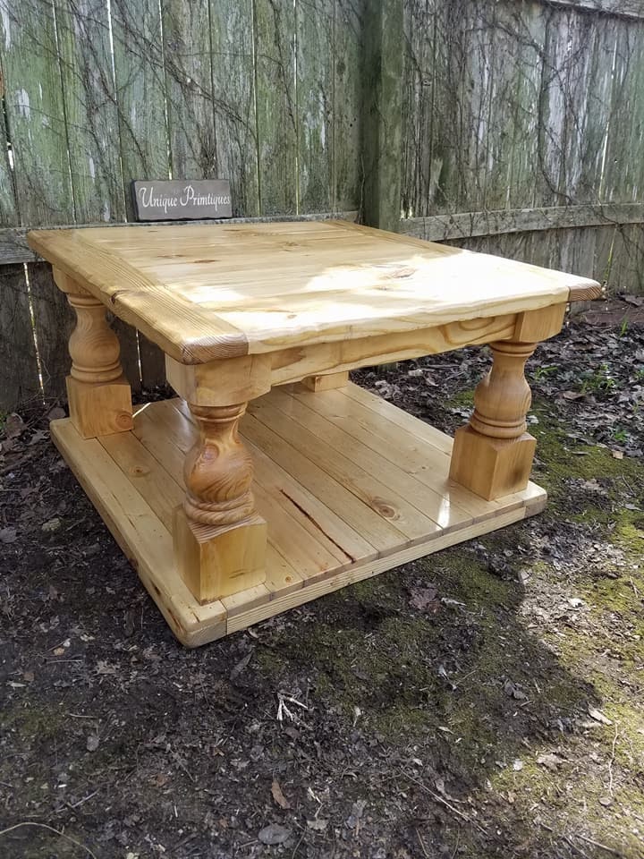 Balustrade COFFEE TABLE Solid Rustic Reclaimed Salvaged Wood | Etsy
