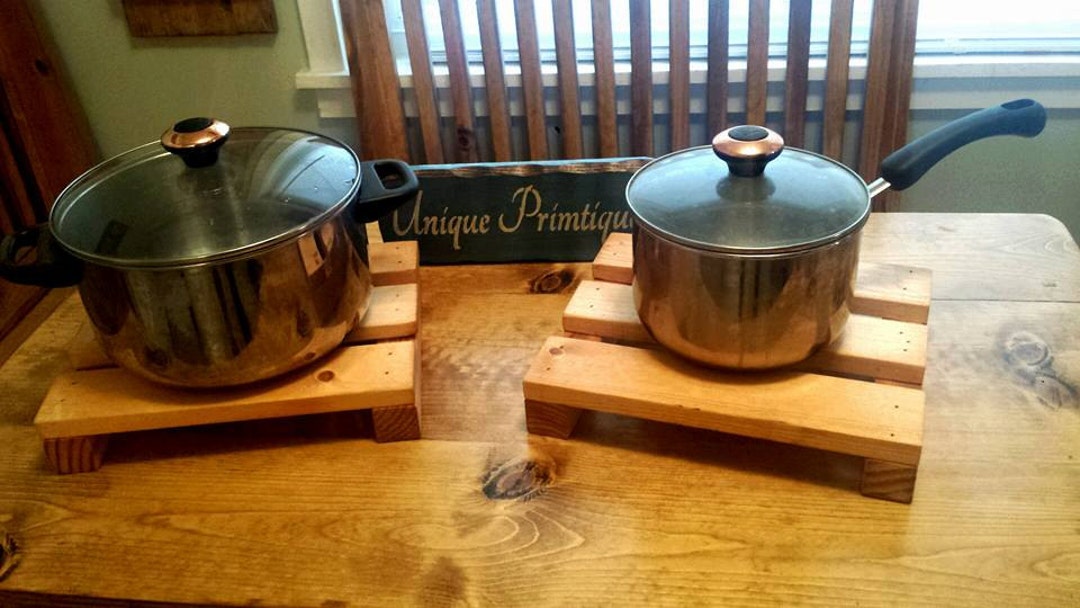 Rustic Primitive Pallet Table Riser SET of TWO Large Coaster ...