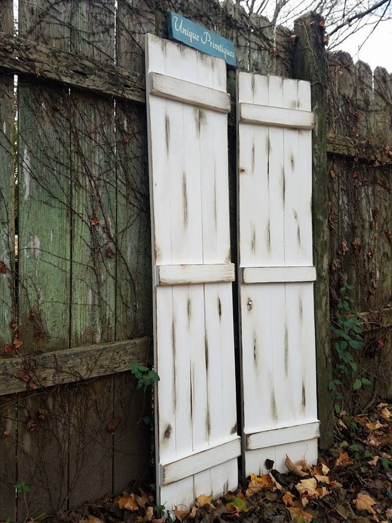 RUSTIC WOOD SHUTTERS 5-slat Country Barn Display Indoor Outdoor 12-1 ...