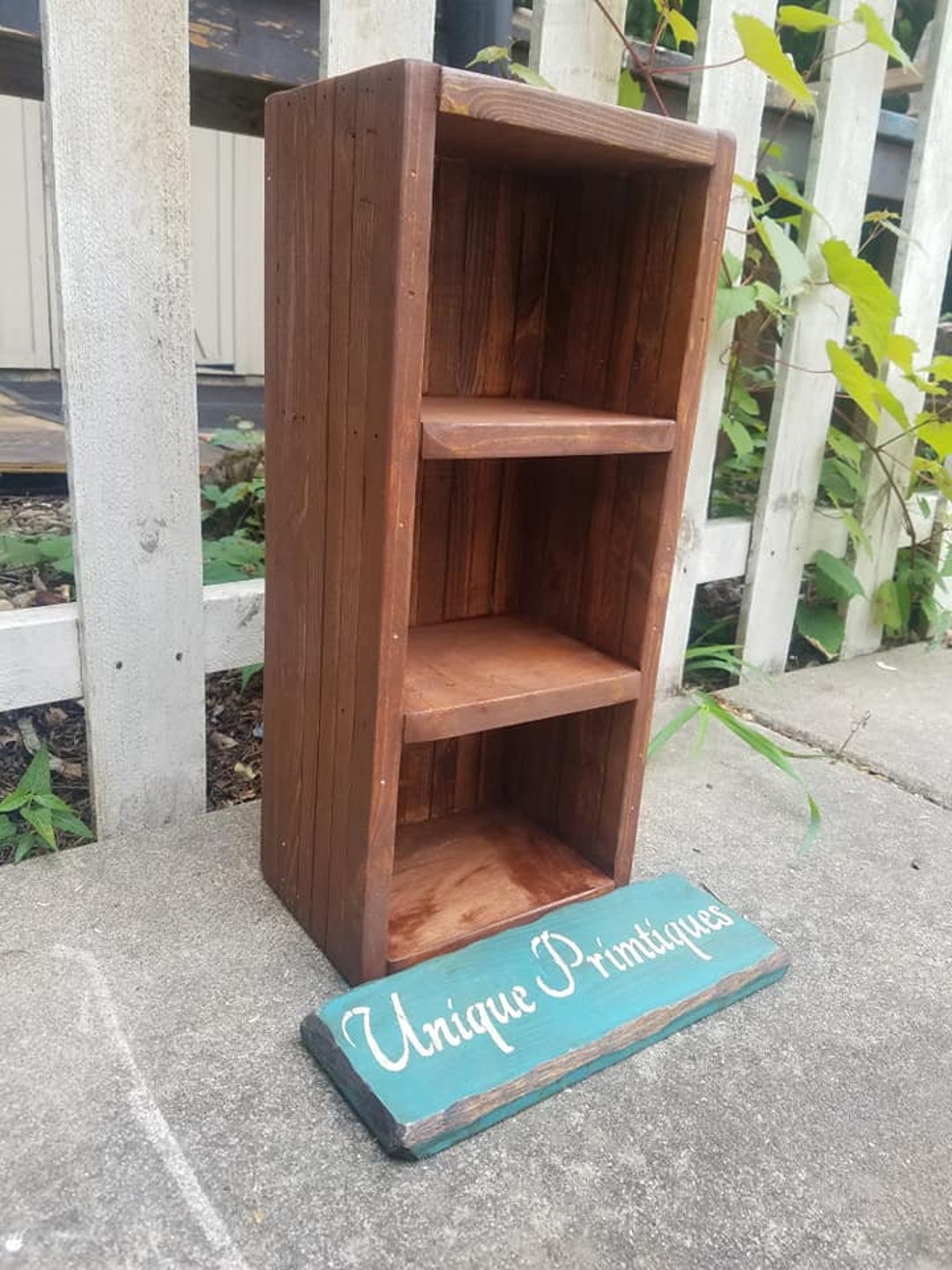Small RUSTIC BOOKCASE Bookshelf Bathroom Kitchen Wine Crate Living Room ...