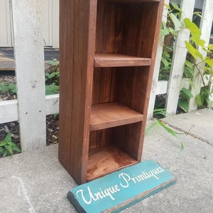 Small RUSTIC BOOKCASE Bookshelf Bathroom Kitchen Wine Crate Living Room ...