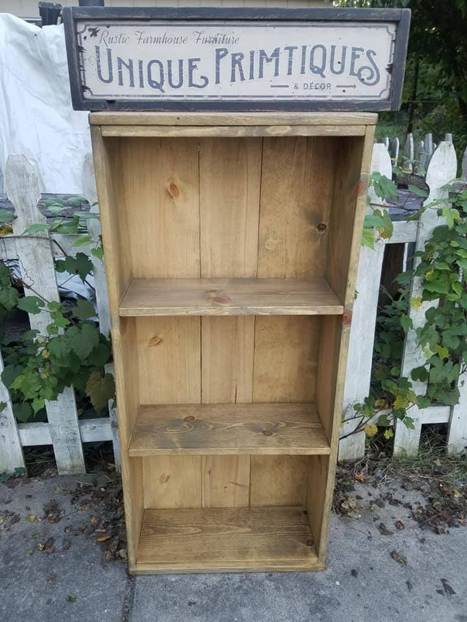 RUSTIC FARMHOUSE BOOKCASE Shelving Storage Shelf Driftwood Reclaimed ...