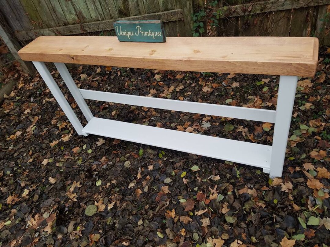 RUSTIC CONSOLE TABLE Entry Entryway Hall Sofa Table Coastal Farmhouse ...