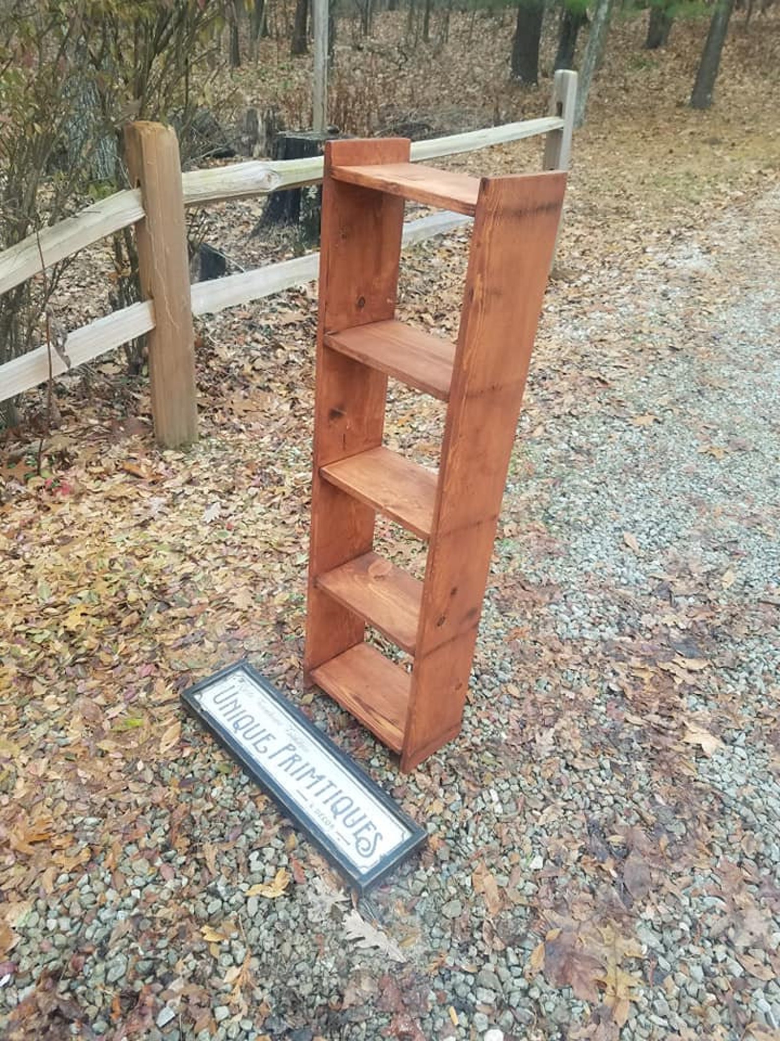 RUSTIC FARMHOUSE LADDER Bookcase Farm House Shelving Reclaimed Wood ...