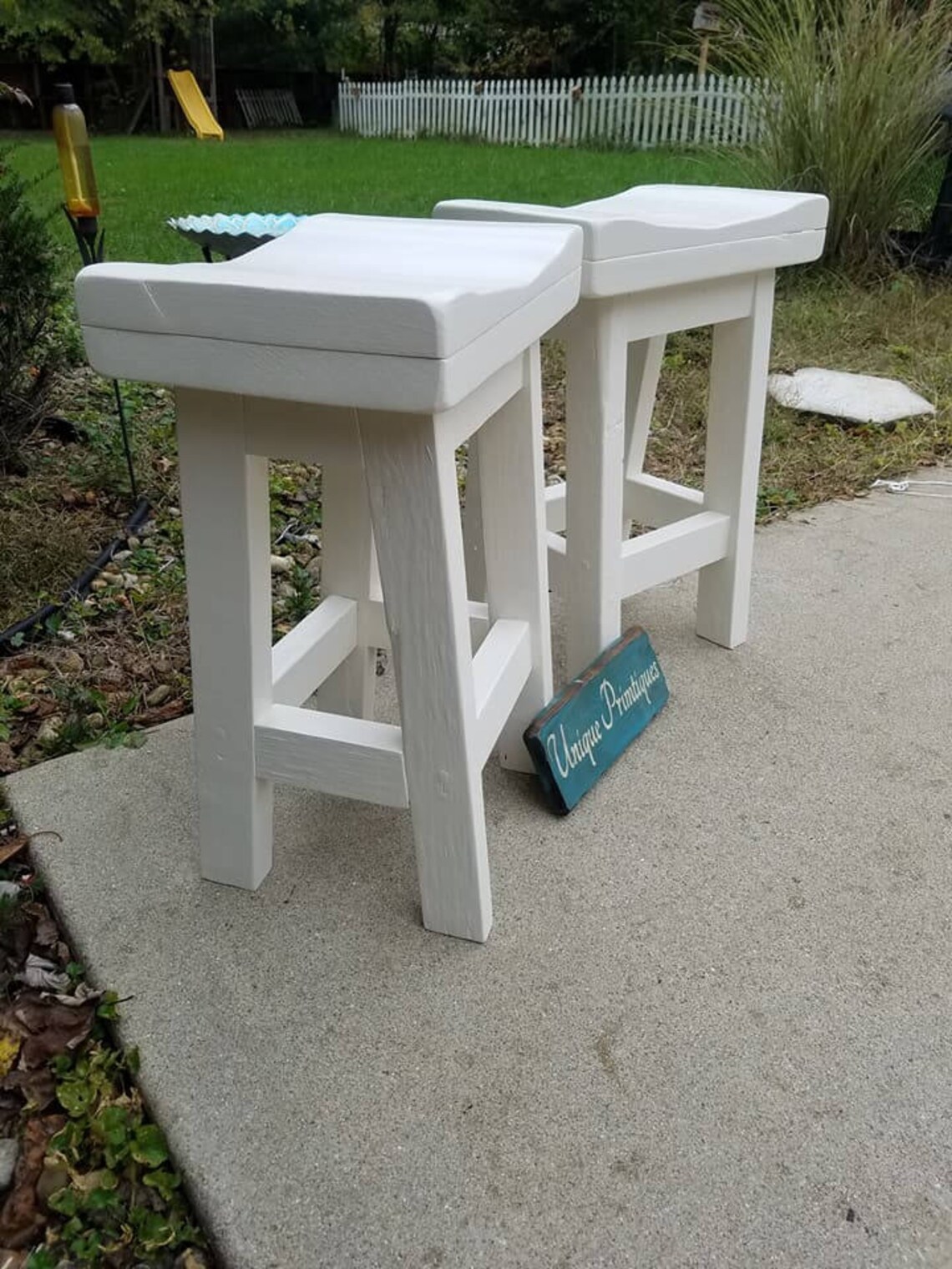 Rustic Kitchen BAR STOOL Bench Reclaimed Wood White Painted - Etsy