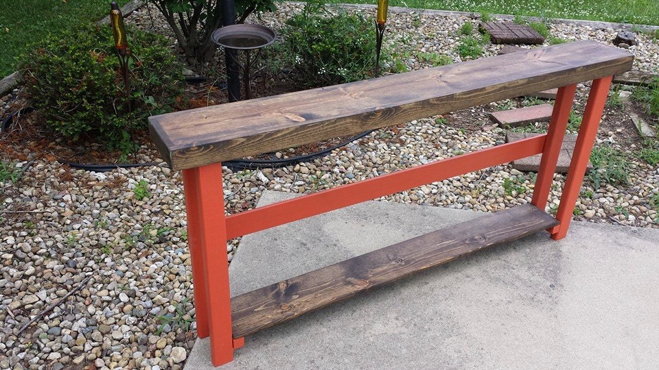 RUSTIC SOFA TABLE Narrow Console Entryway Accent Entry Long - Etsy