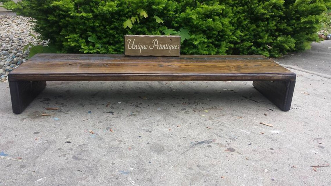 LARGE Rustic Table Riser Bench Centerpiece TV Computer Monitor | Etsy