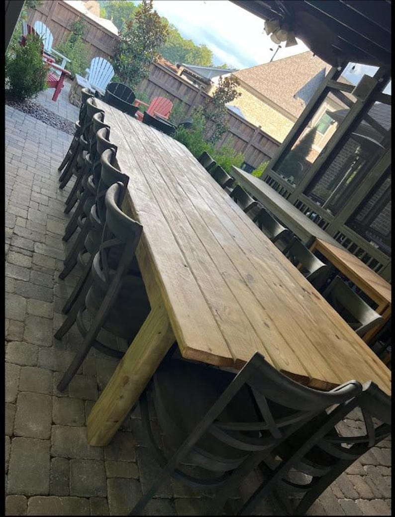 Rustic FARM TABLE 10 Ft 12 14 Foot Set W/you Pick Chairs Farmhouse ...