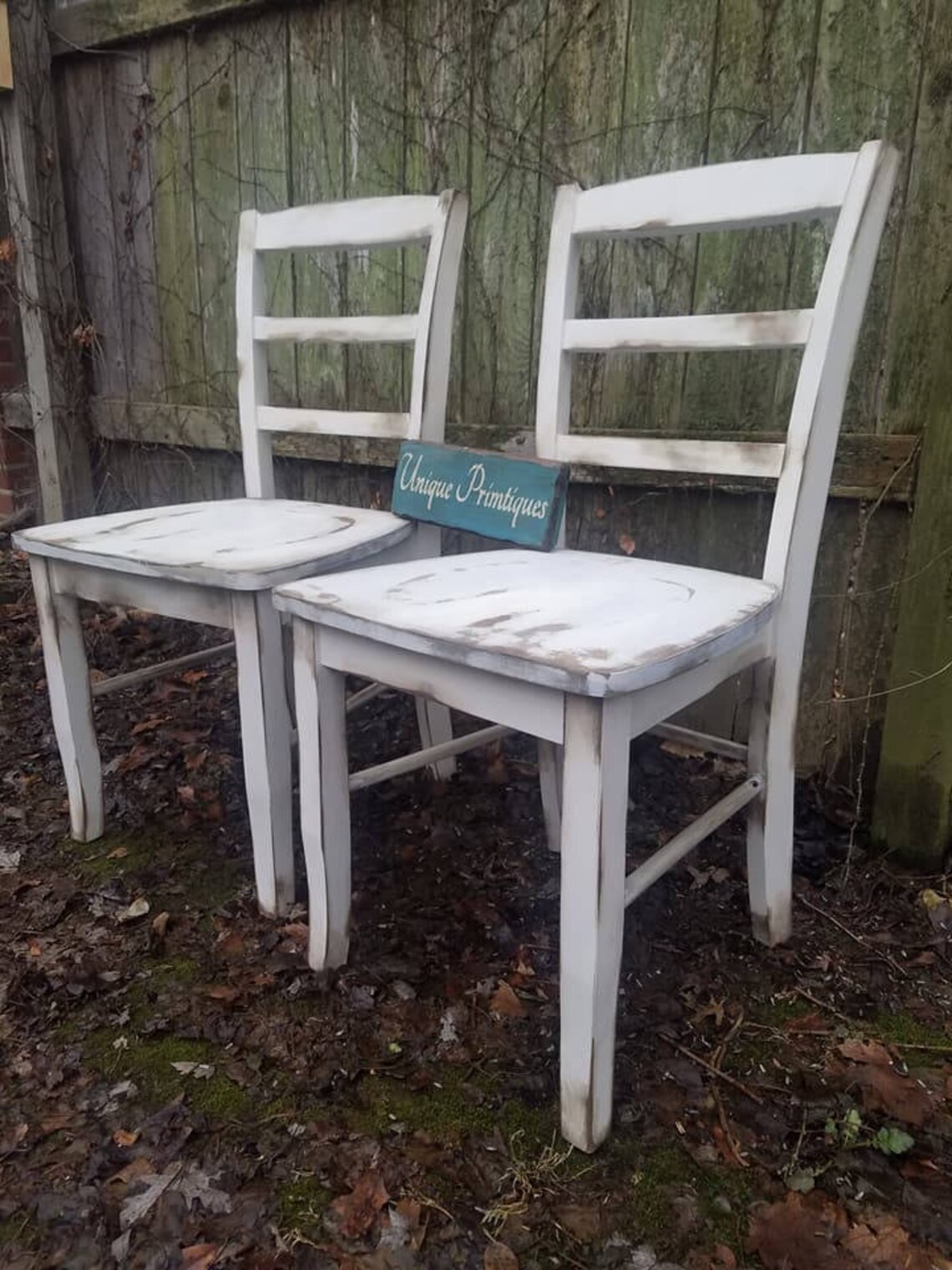 TWO Rustic Ladder Back Chairs Wood Malaysian Oak CHAIRS Solid - Etsy