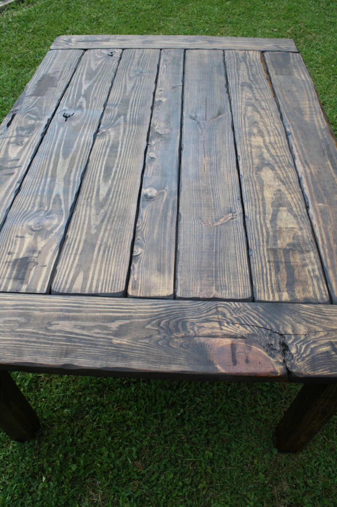 RUSTIC FARMHOUSE TABLE Breadboard Ends Farm House Reclaimed Wood Walnut ...