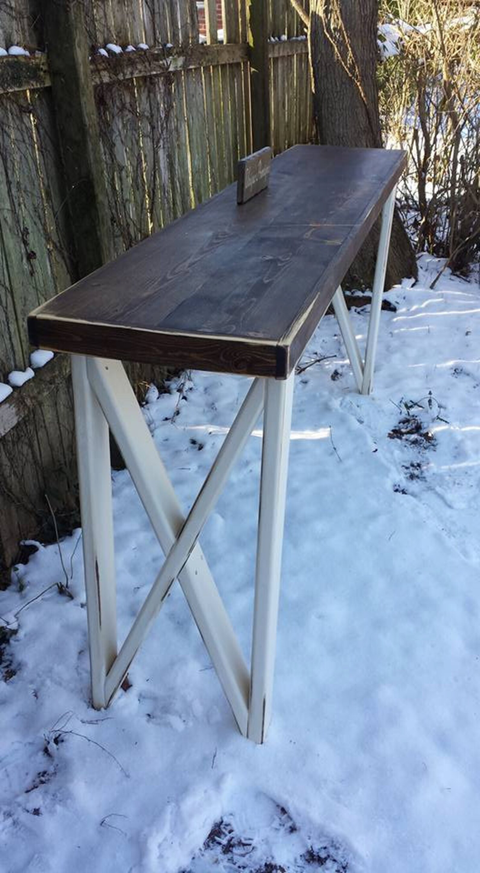 RUSTIC BAR TABLE Sofa Console X-End Large Long Tall Entryway | Etsy