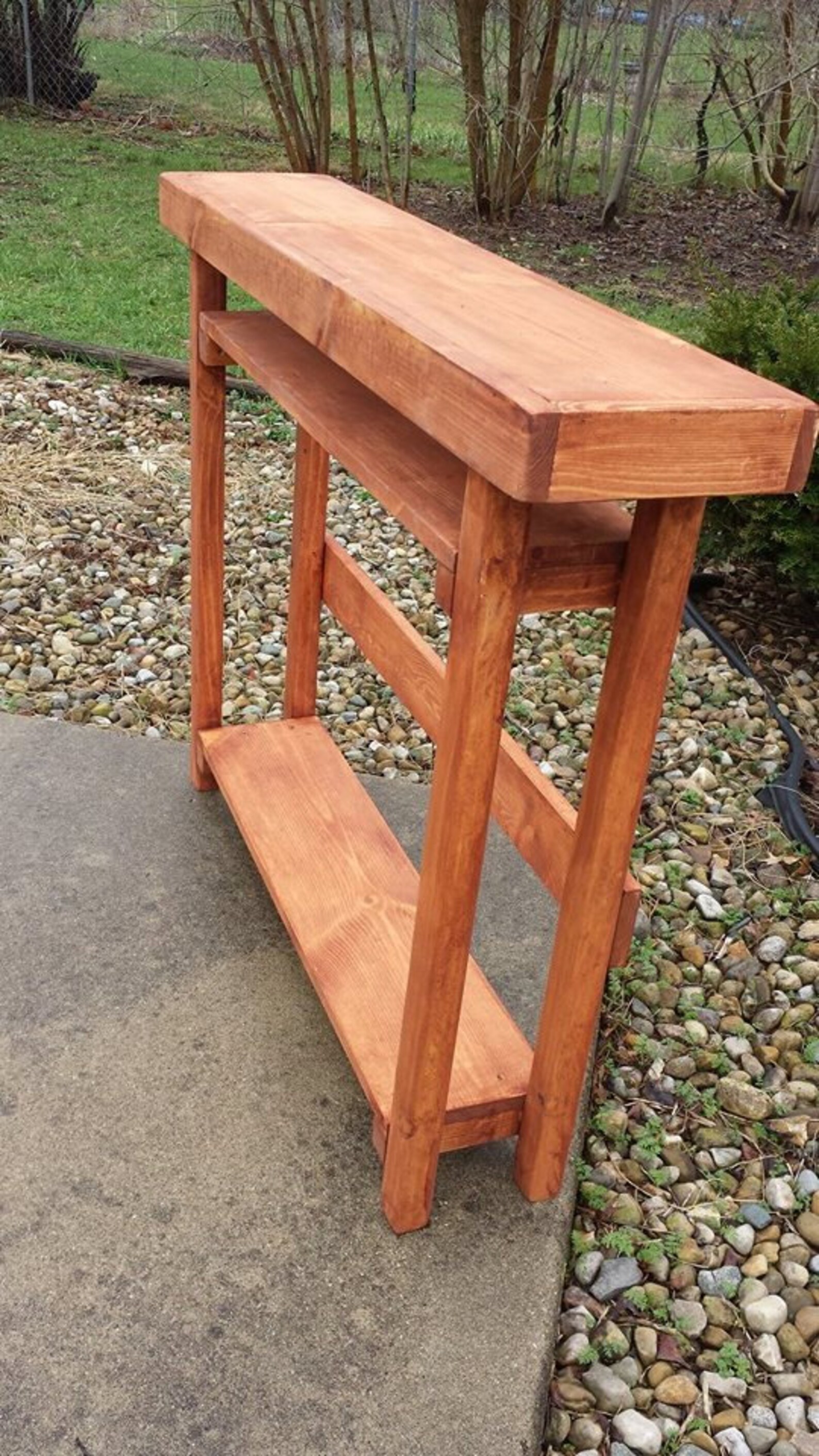 Rustic Primitive SOFA Hall Console Accent Table Bookshelf - Etsy