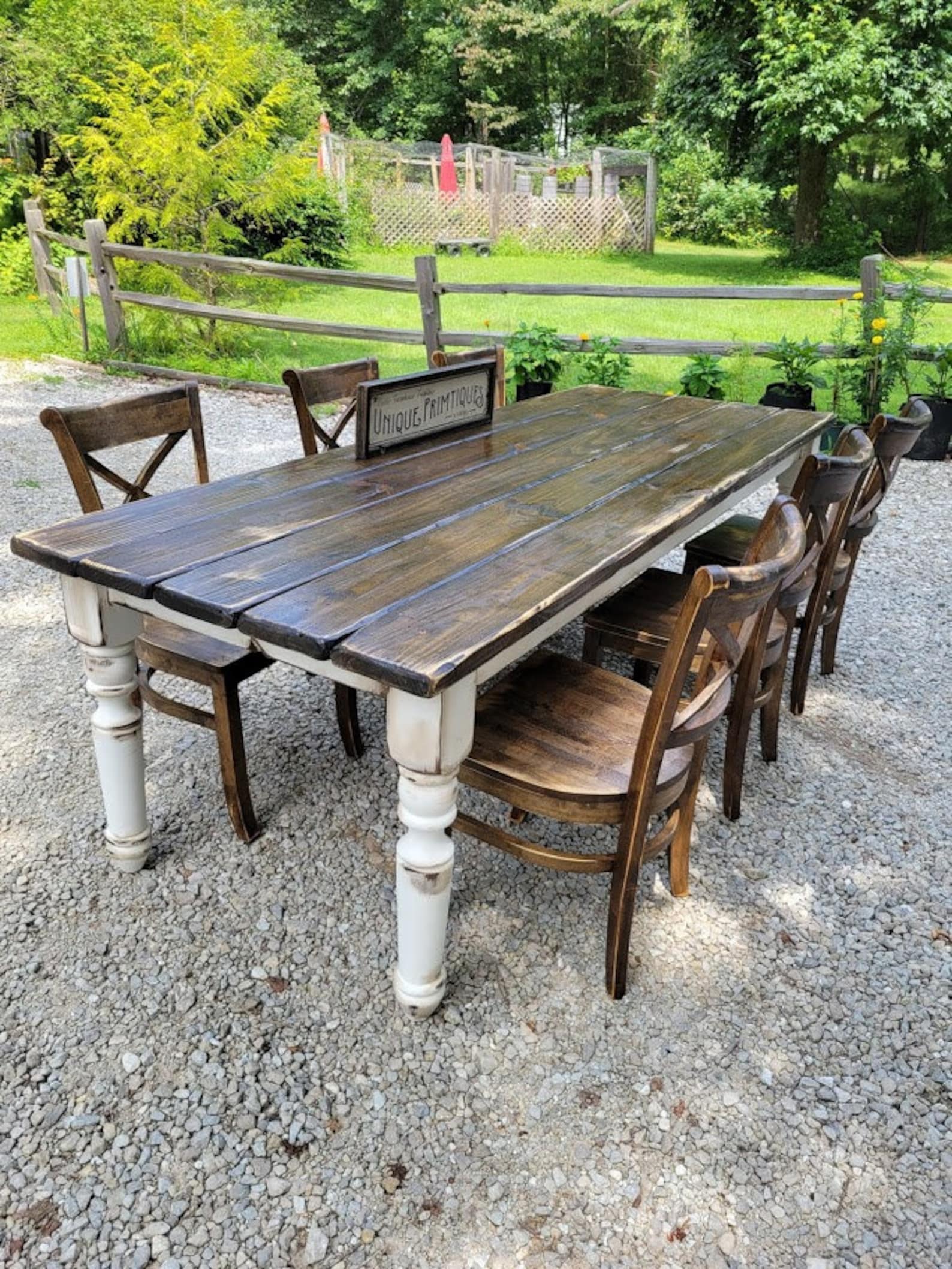 French Country Rustic Farmhouse TABLE 7-piece Set 8-foot Table - Etsy