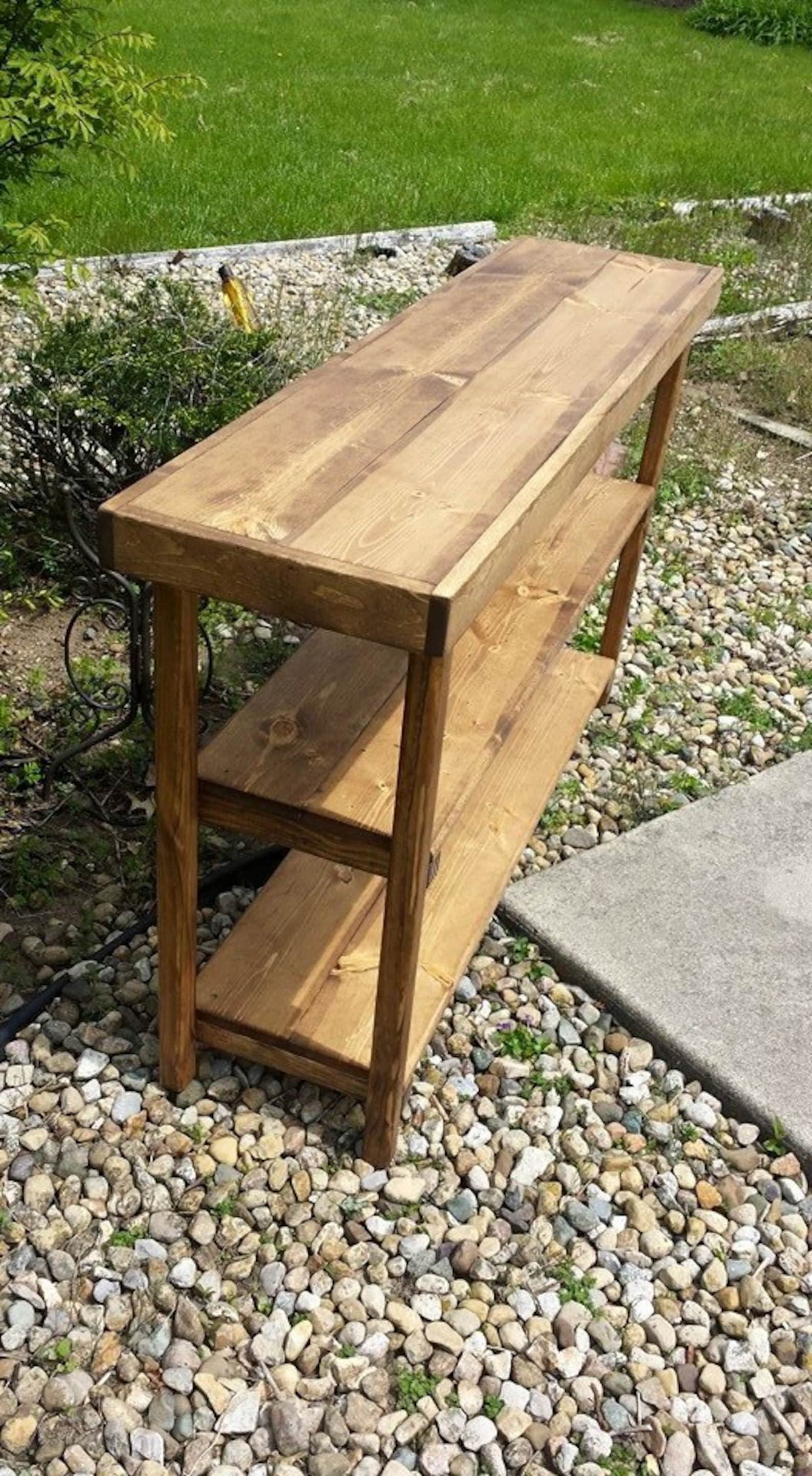 RUSTIC ENTRYWAY TABLE Console Sofa Entry Hall Accent Reclaimed Wood ...