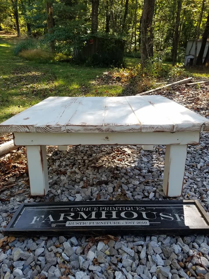 RUSTIC COFFEE TABLE Reclaimed Wood Unique Primtiques Restoration ...