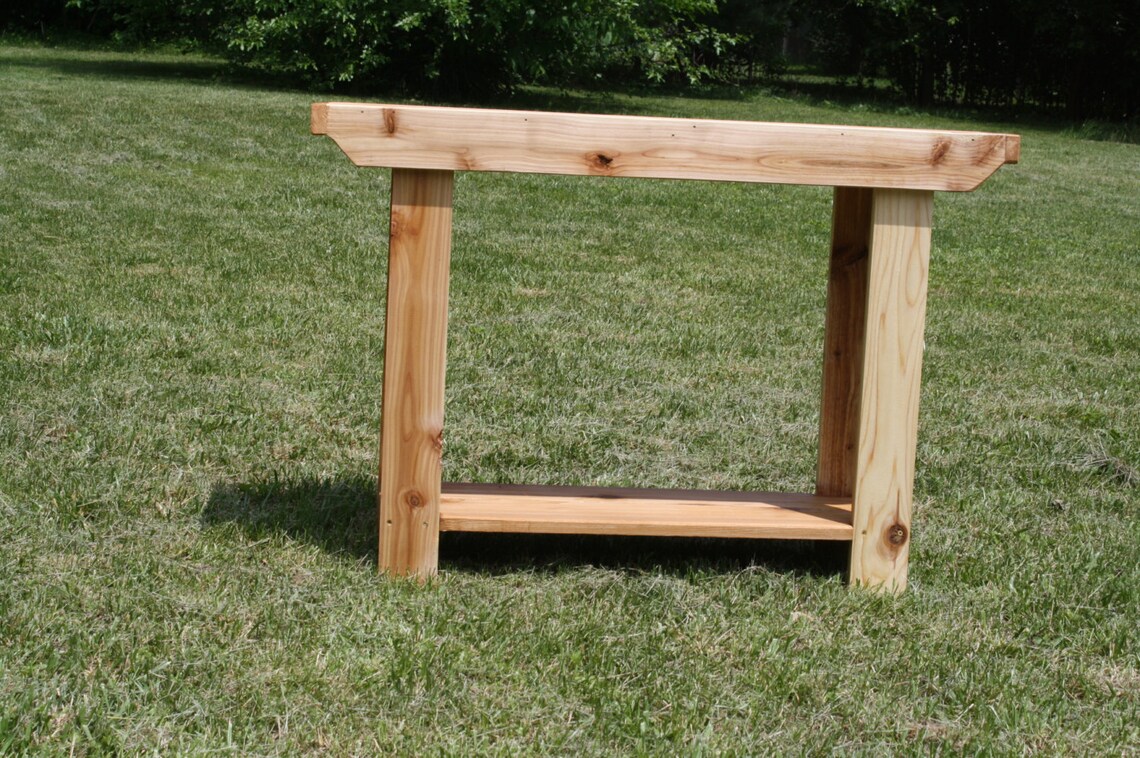 RUSTIC CEDAR CONSOLE Table Sofa Accent Entry Hall Table Solid Red Cedar ...