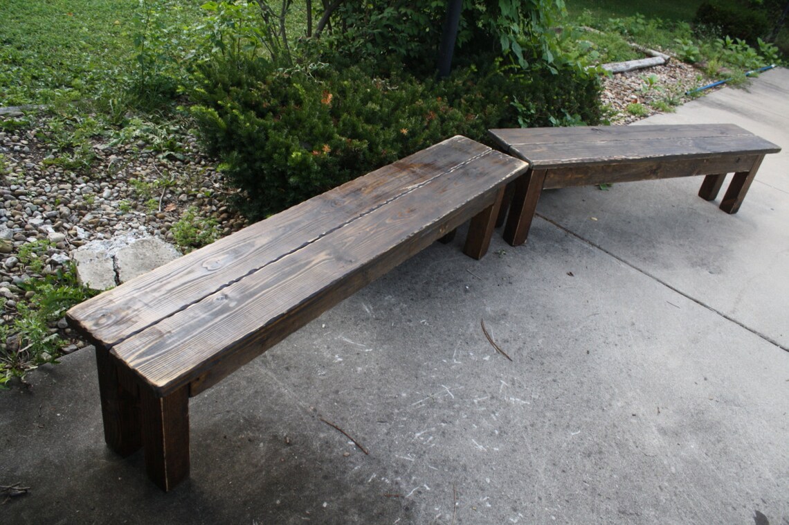 RUSTIC FARMHOUSE BENCH Set of Two Primitive Farm House Large - Etsy