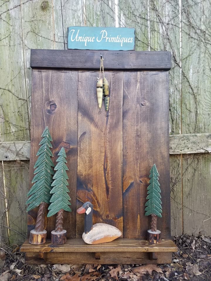 Rustic Wood Display Backdrop Shelf Shelving Reclaimed Dark | Etsy