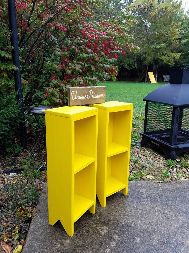 Small Yellow Book Shelf Bookcase CD Movie Rack Multi | Etsy