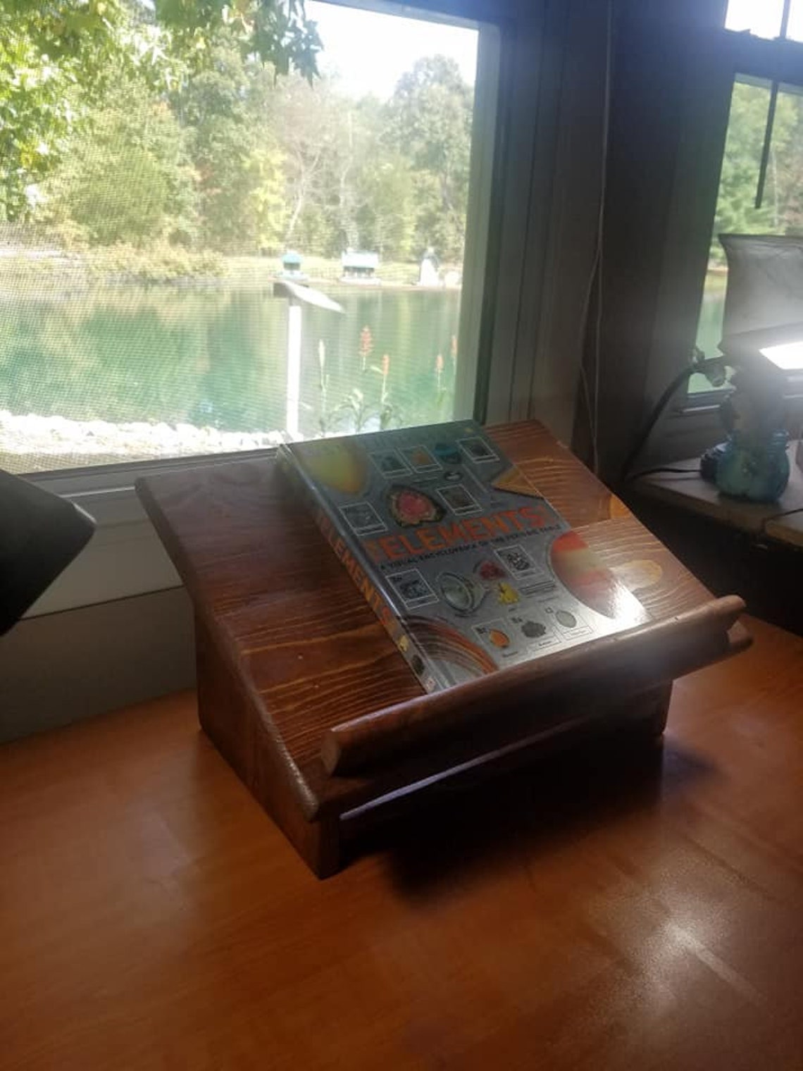 RUSTIC BOOK STAND Bookstand Kindle Tablet Cookbook Cook Book Holder Art ...