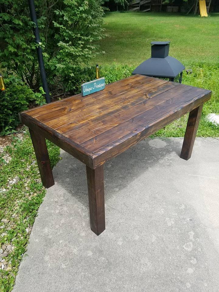 Rustic Reclaimed Wood Table Unique Primtiques Dark Walnut | Etsy
