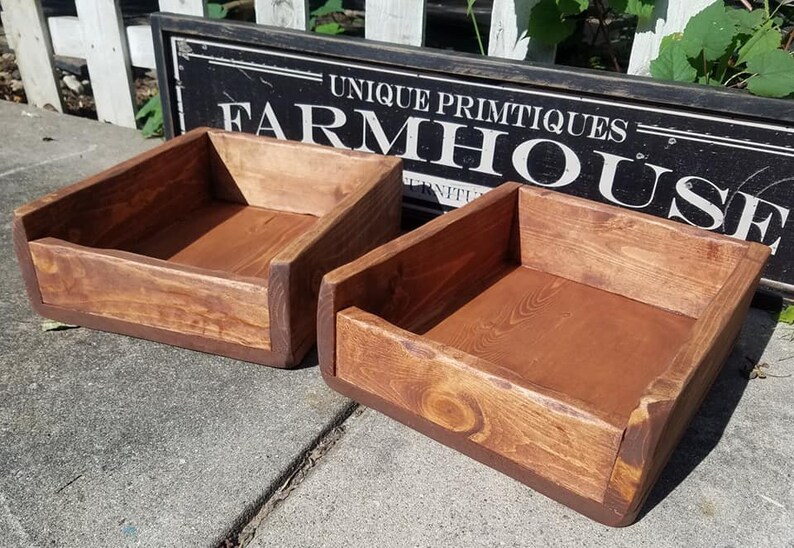 Rustic Reclaimed Wood PAPER TRAY Box Hand Made Home Office Business ...