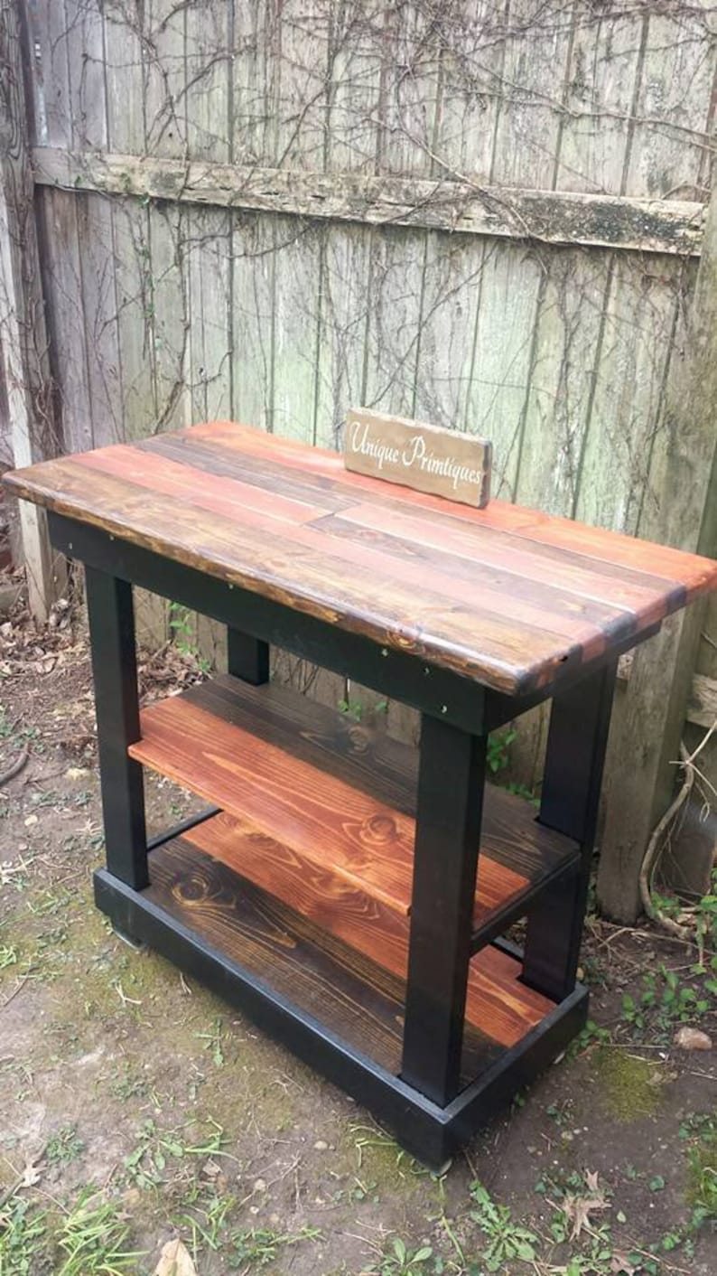 Multi Functional Tall Table American & Dark Walnut Stained | Etsy
