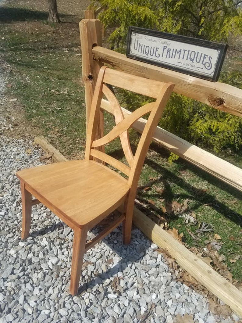 RUSTIC CHAIR Beautiful Wood Malaysian Oak Custom Colors Welcome Solid ...