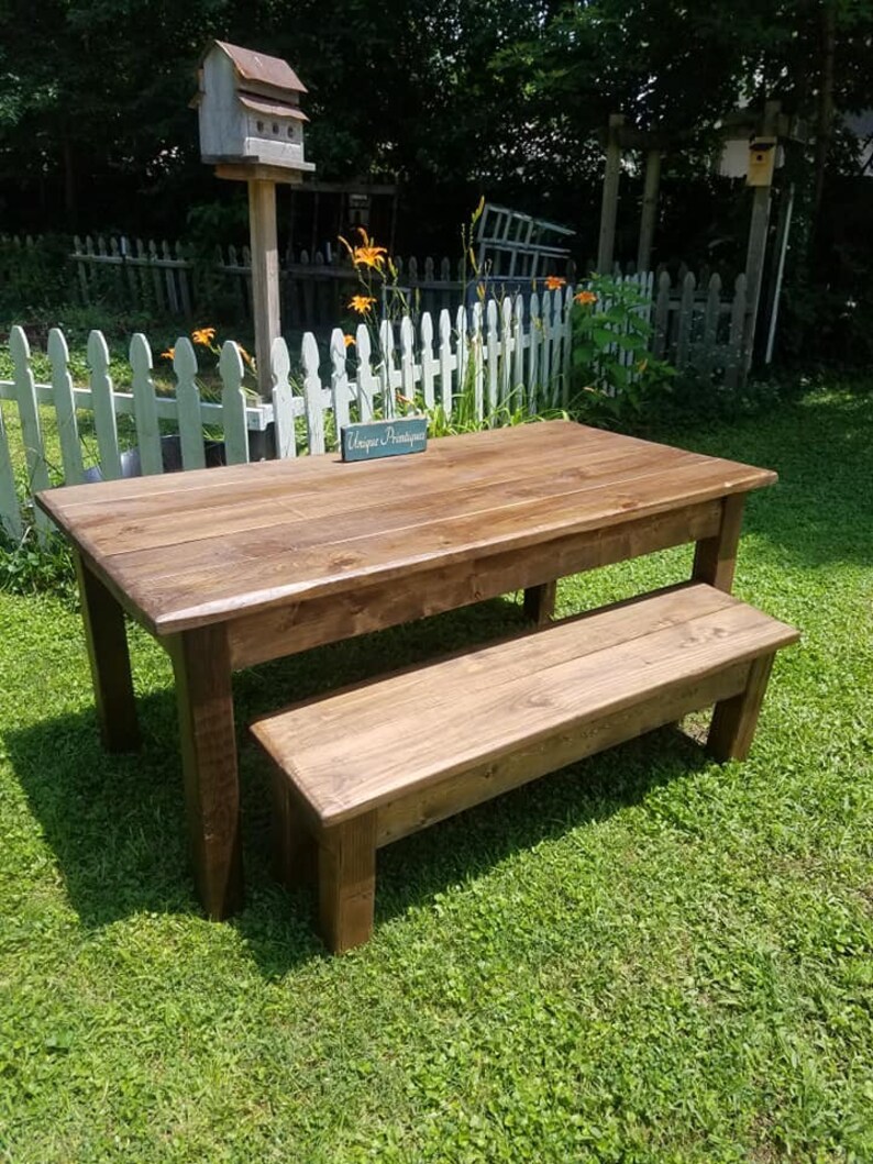 Rustic FARMHOUSE TABLE 8-FT Wood Farm House Kitchen Dining W/ - Etsy