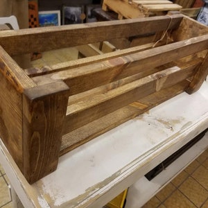 Rustic Wood CRATE Bleached Blue Hand Made Bathroom Kitchen Living Room ...