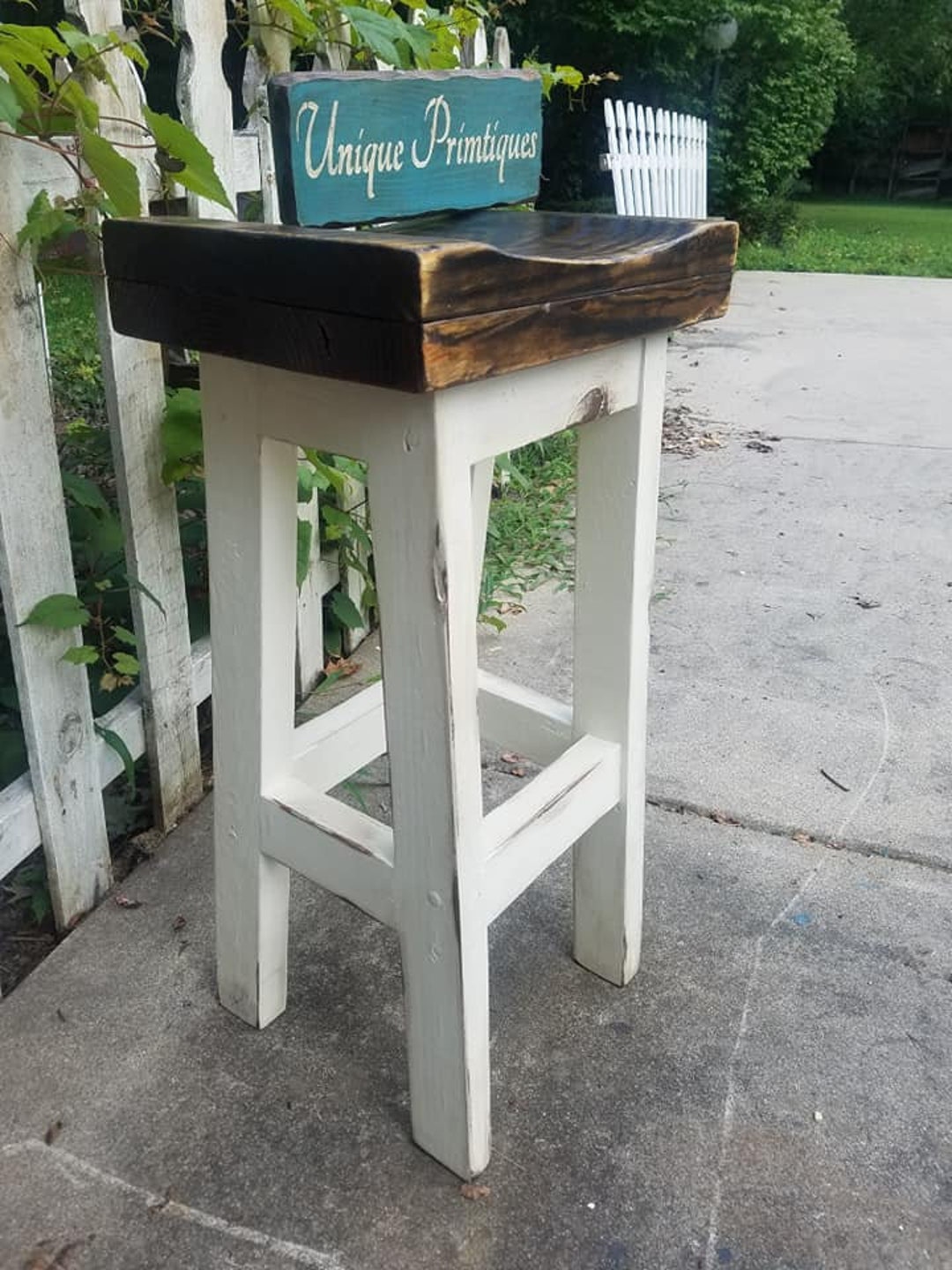 FARMHOUSE BAR STOOL Rustic Farm House Kitchen Tall or Short Reclaimed ...