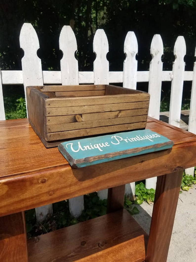 Rustic FARMHOUSE BOX CRATE Reclaimed Wood Bathroom Kitchen - Etsy