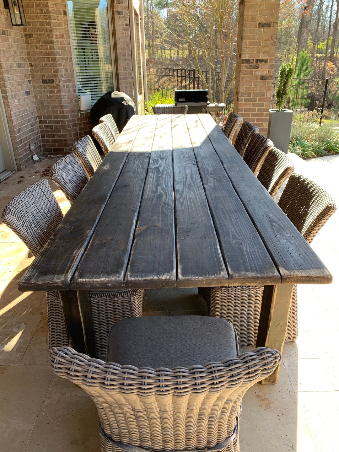 MASSIVE Rustic FARM TABLE Farmhouse Primitive Country Cabin Distressed Large Kitchen Indoor Outdoor Table Custom Sizes Colors 6 Solid Legs Etsy