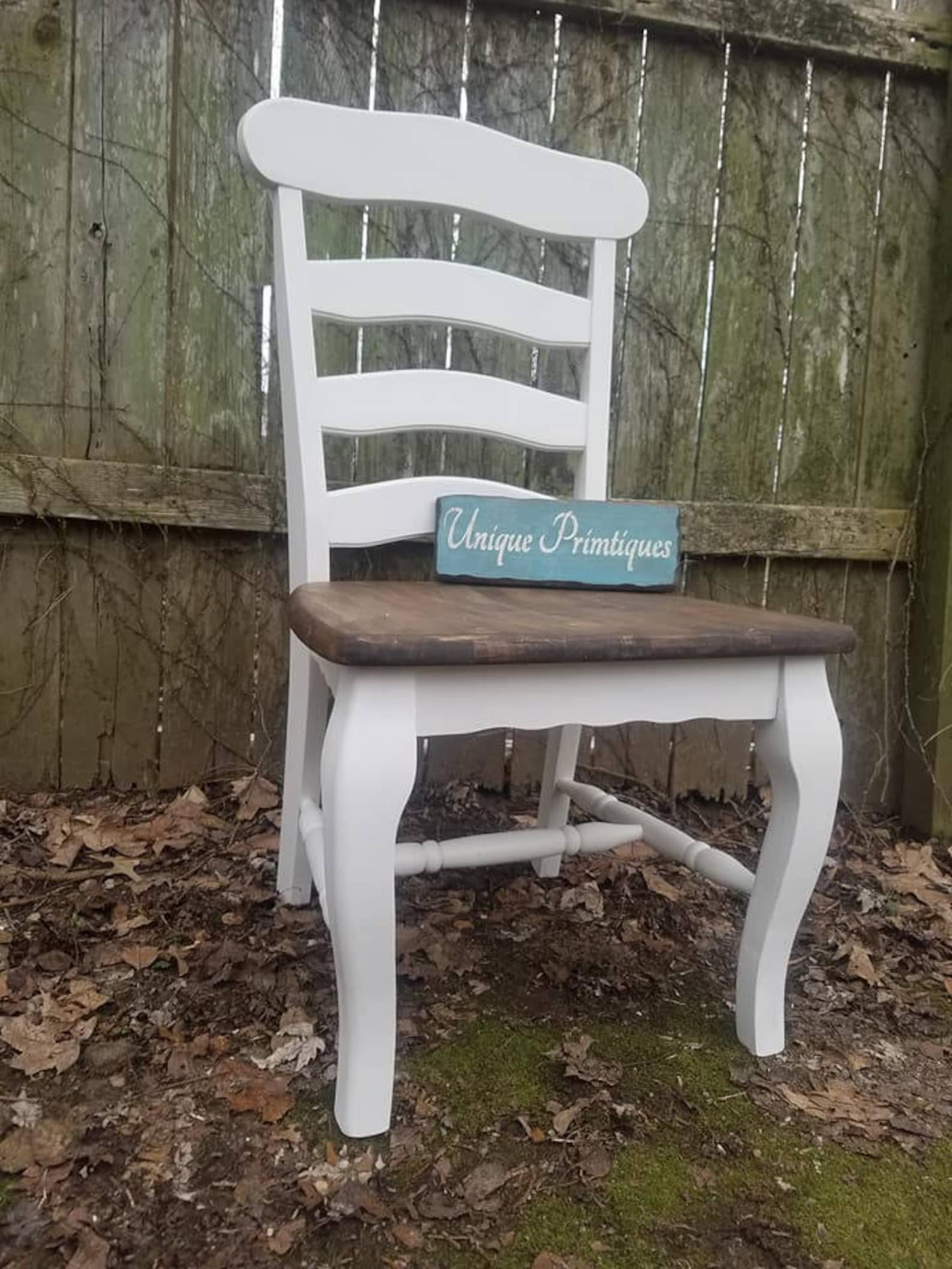 TWO Rustic Ladder Back Chairs Wood Malaysian Oak CHAIRS Solid - Etsy