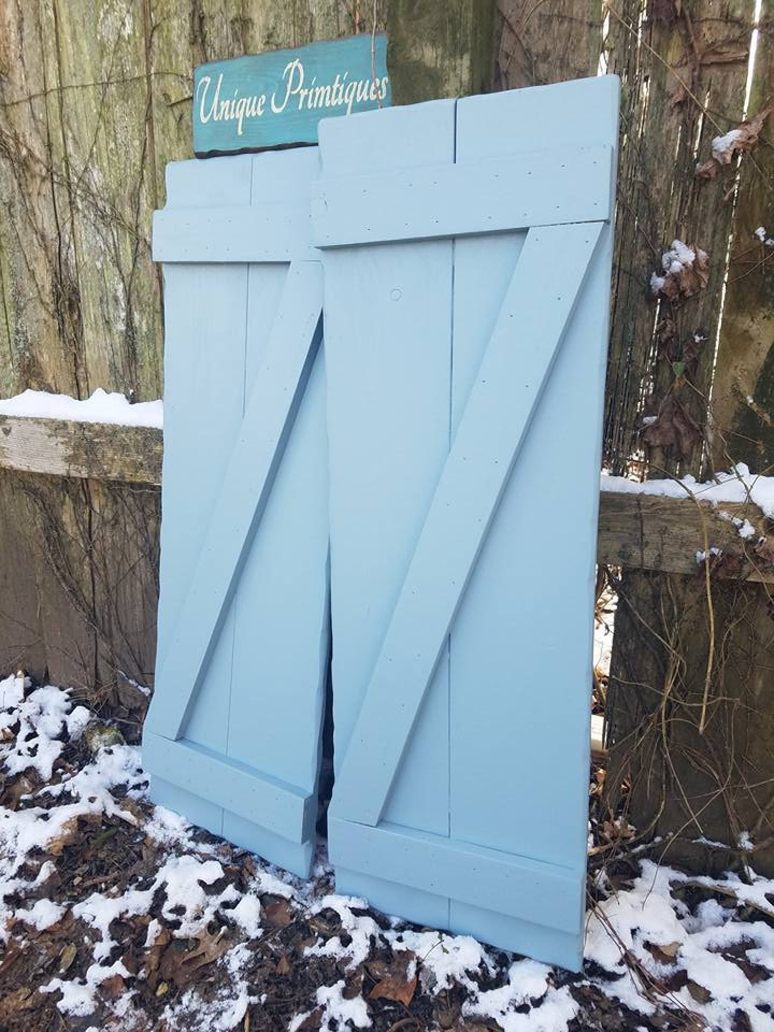 COASTAL LIVING SHUTTERS Rustic Wood Blue Twilight Wooden Barn | Etsy