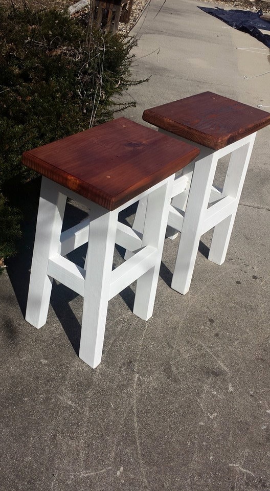 RUSTIC FARMHOUSE BAR Stool Farm House Kitchen Dining Bench - Etsy