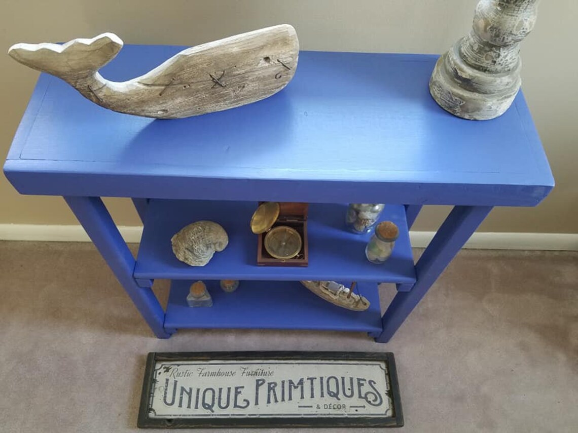 Rustic ACCENT LAMP TABLE Indigo Sofa Console Entry Hall Table - Etsy