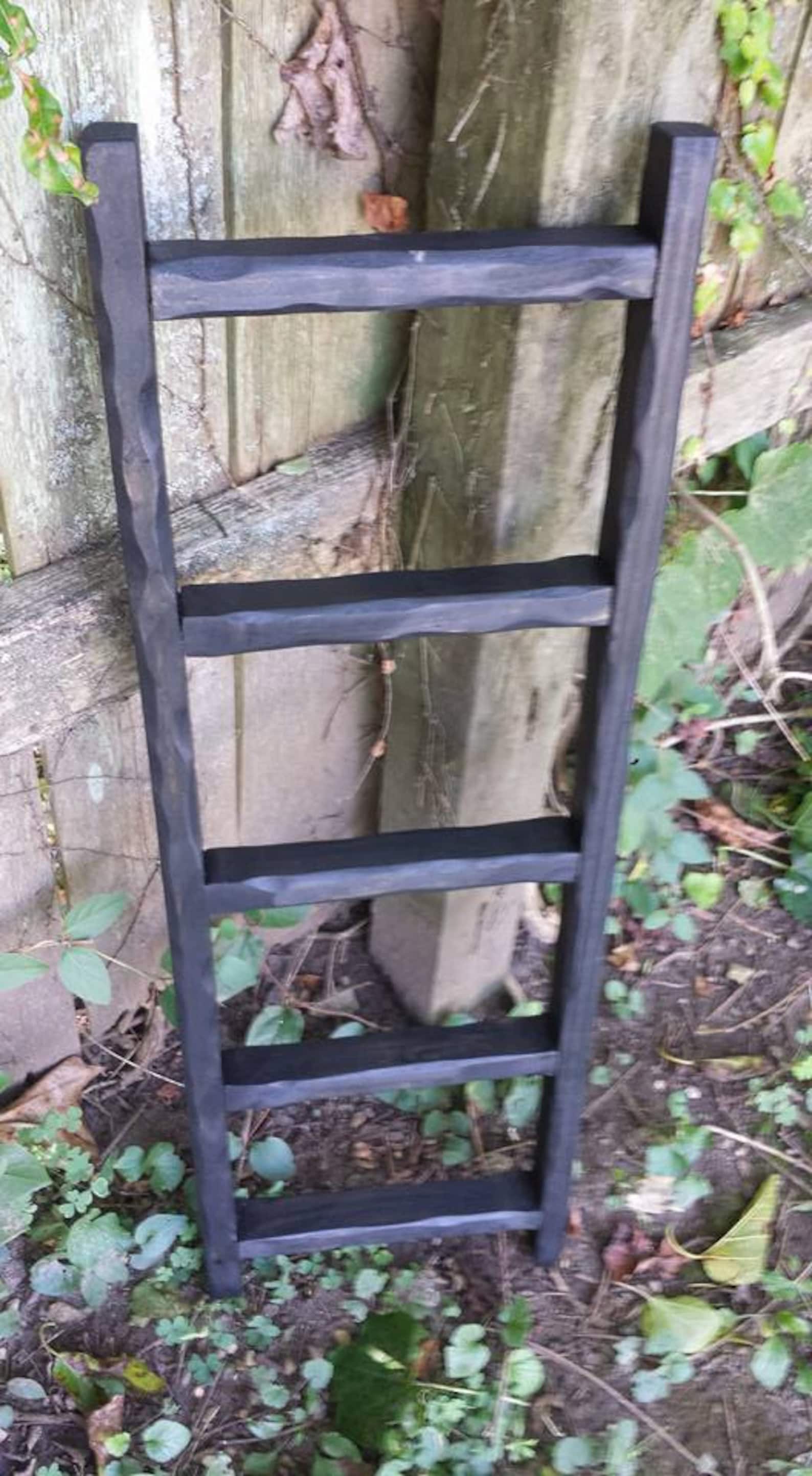 RUSTIC WOOD LADDER Primitive Ebony Home Wall Decor 11 w | Etsy