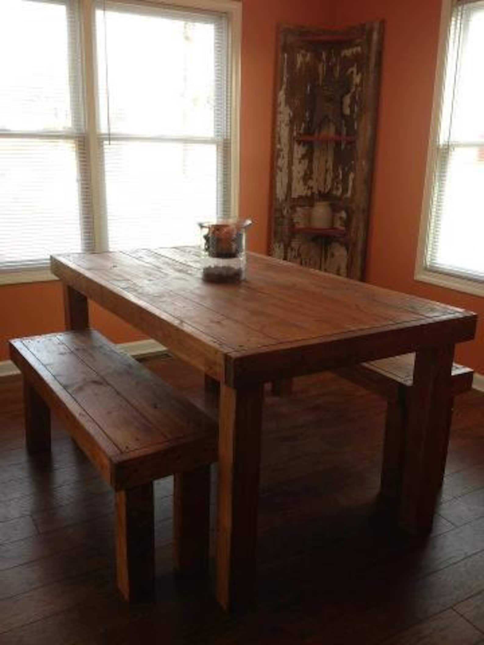 Rustic Painted Stained Distressed Solid Reclaimed Wood Table - Etsy