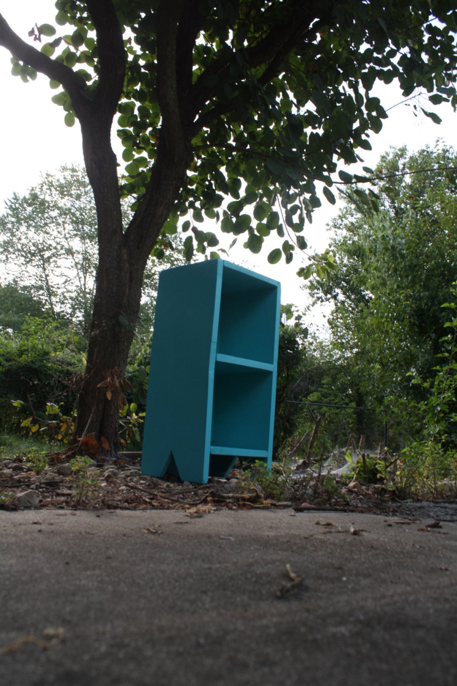 Patina Tint Bright Blue Book Shelf Small Bookcase CD Movie Rack Multi ...