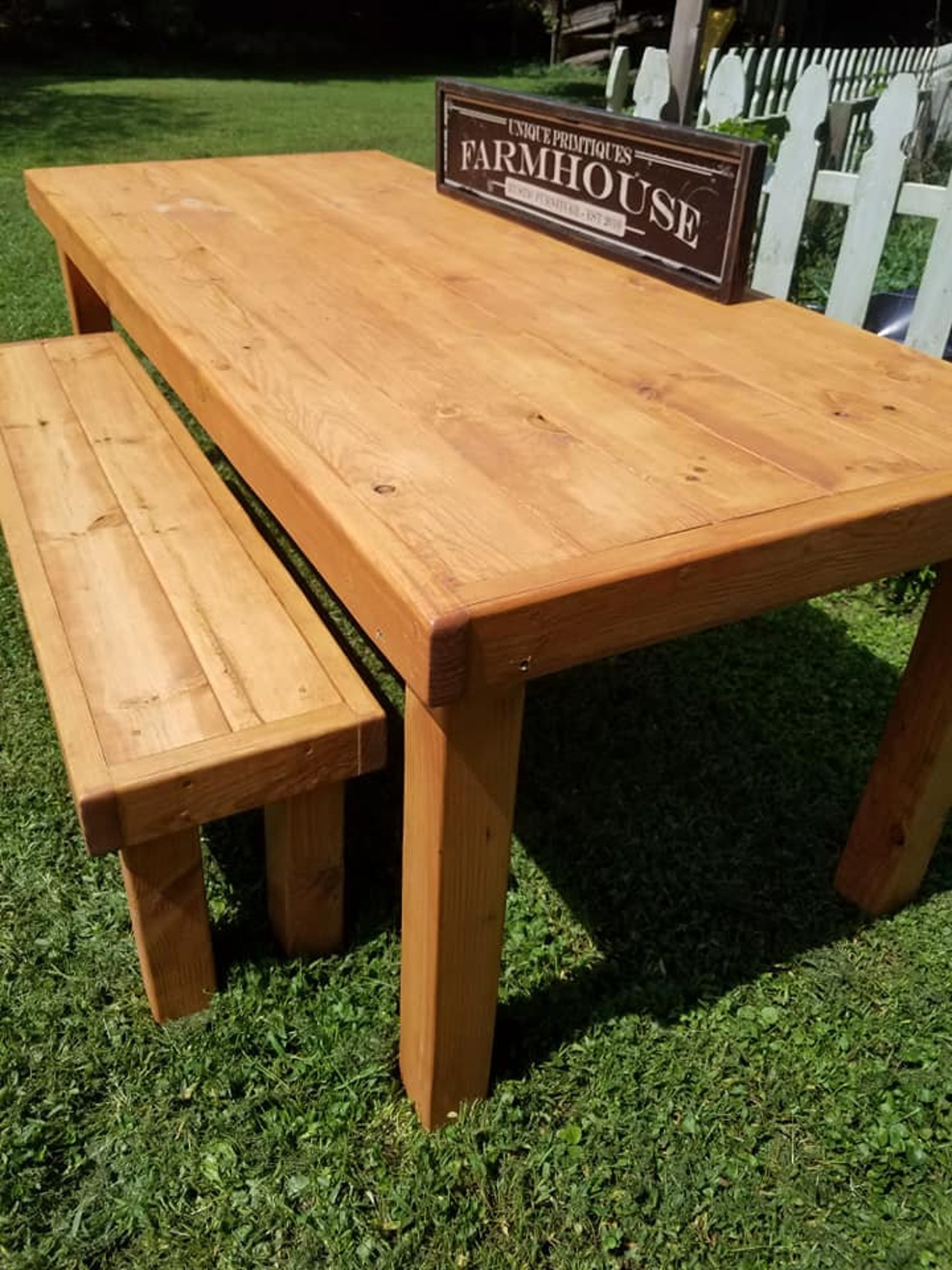 RUSTIC FARMHOUSE TABLE Kitchen Farm House Country Living Wood Table ...