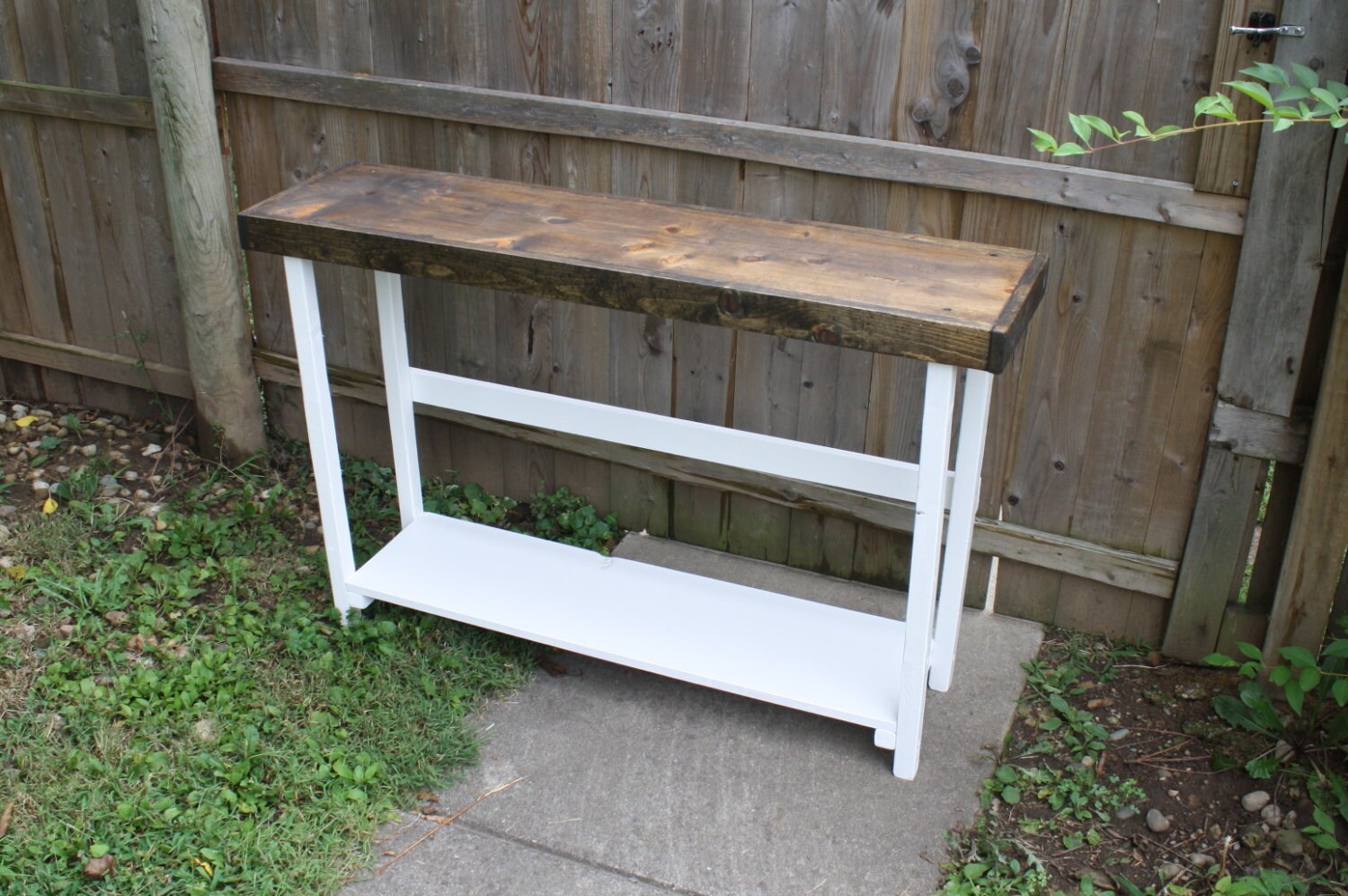 RUSTIC Console TABLE Sofa Accent Entryway Hall Unique Primtiques Dark ...