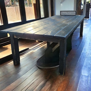 MASSIVE Rustic FARM TABLE Farmhouse Primitive Country Cabin Distressed ...