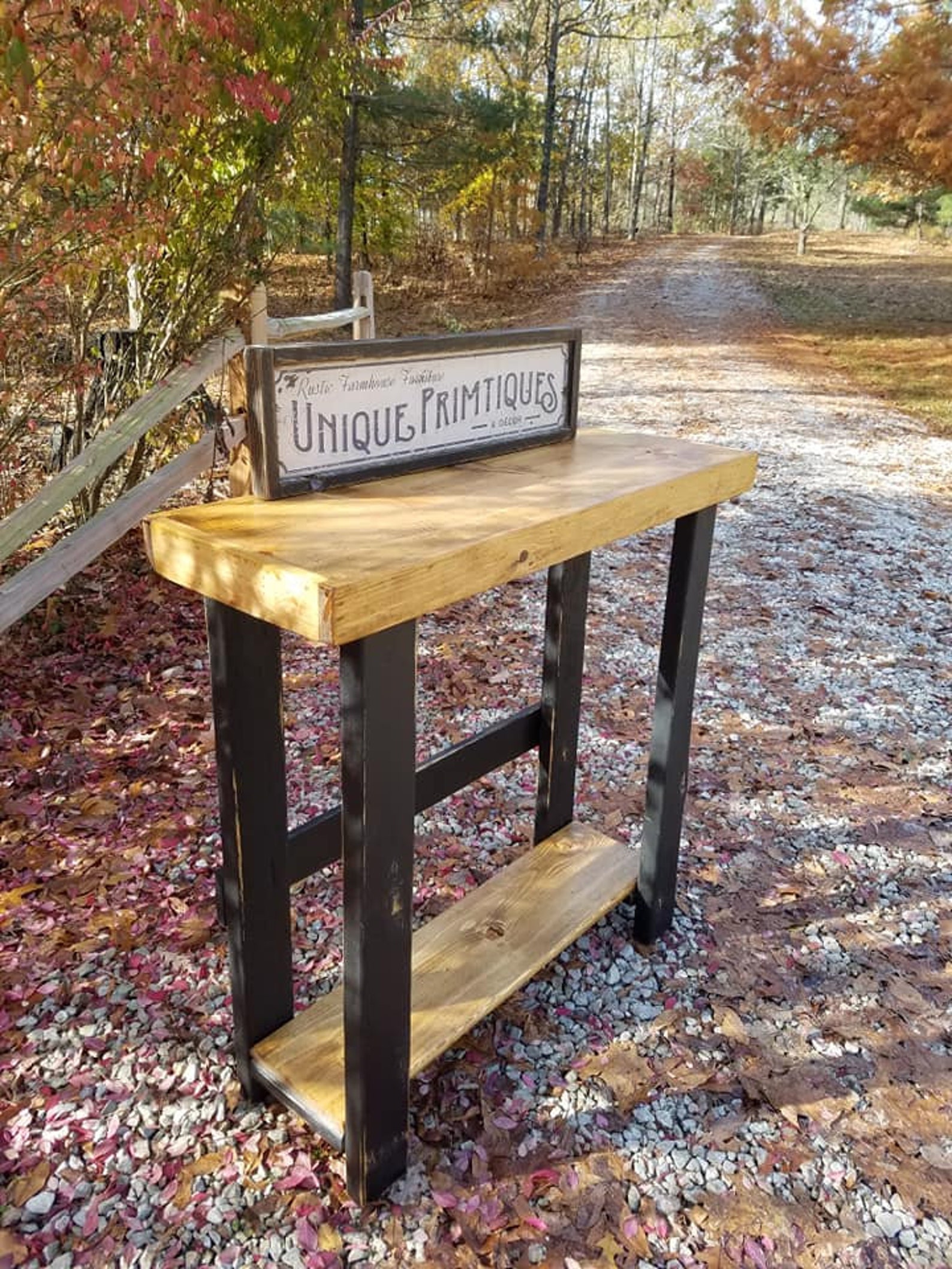 Rustic FARMHOUSE CONSOLE Sofa TABLE Entry Primitive Accent Tv | Etsy