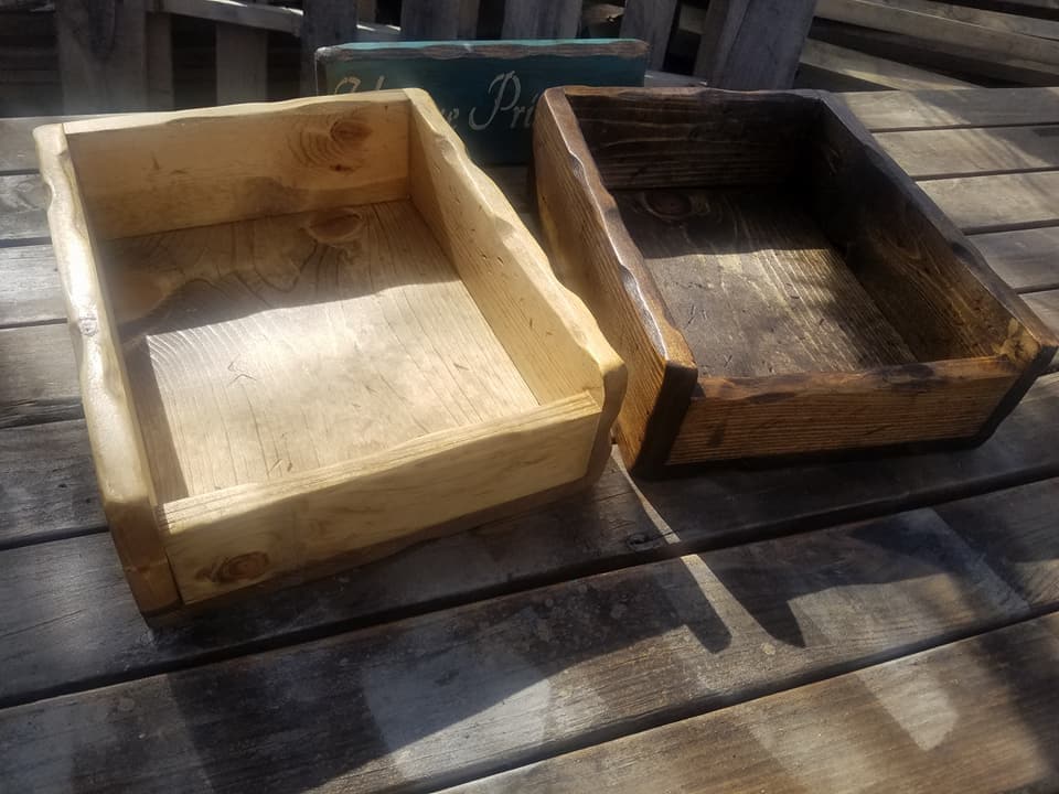 Rustic Reclaimed Wood PAPER TRAY Box Hand Made Home Office Business ...